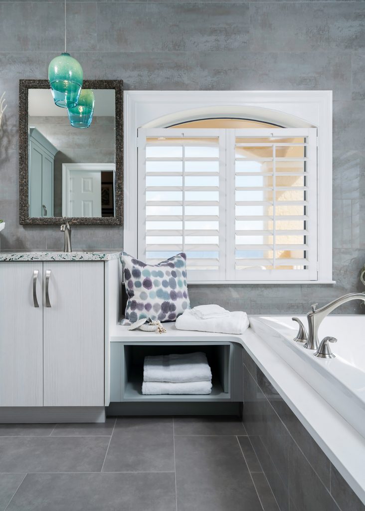 Out With the Beige and In With the Sparkle, in this Coastal Bath Reno ...