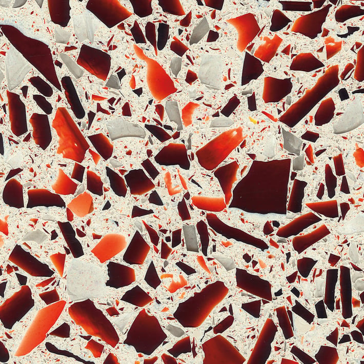 RED RECYCLED GLASS COUNTERTOPS Wow In This Southern California Designer ...